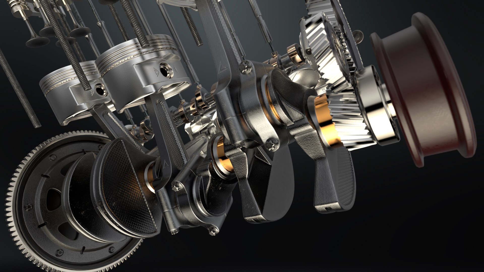 3D V6 Engine Working Animated - TurboSquid 1756751