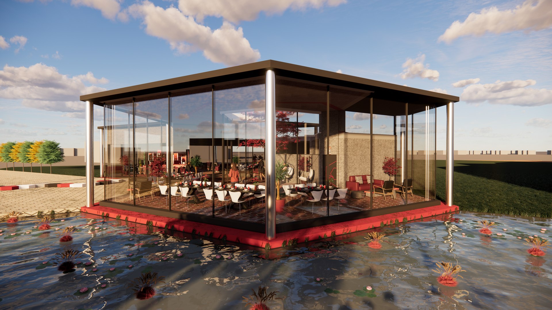 3D Hexagon Cafe - TurboSquid 2044724