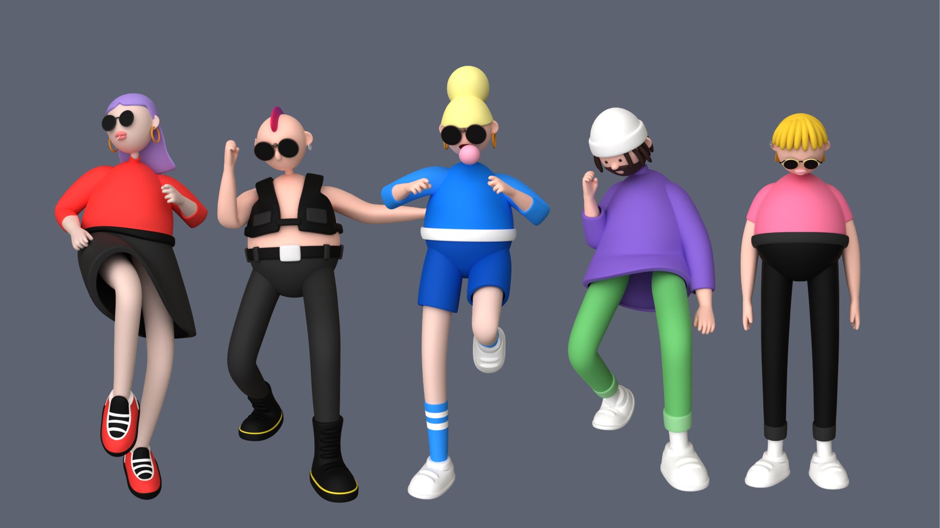 Cartoon Characters 4 04 3D Model - TurboSquid 1854381