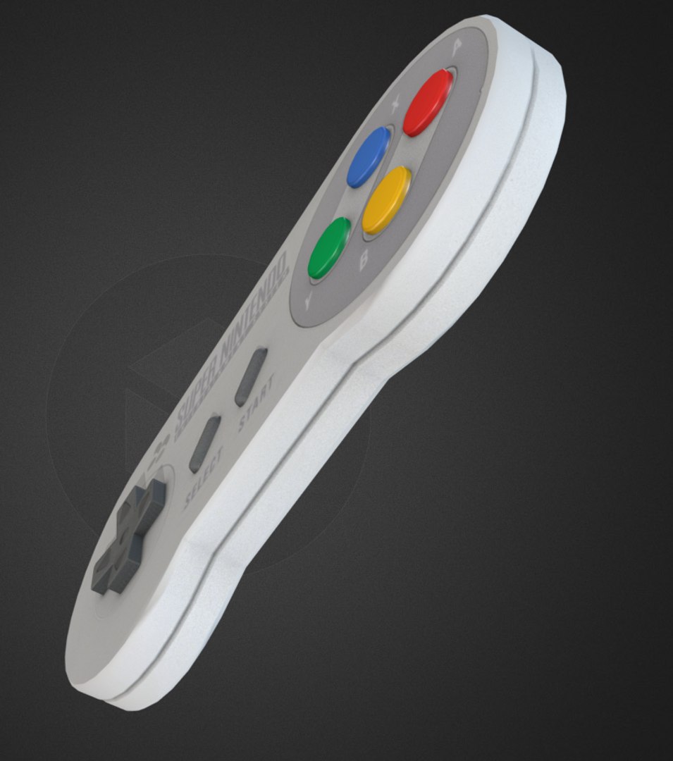 snes controller 3d model