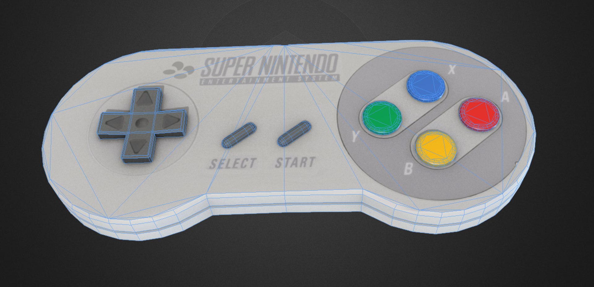 snes controller 3d model