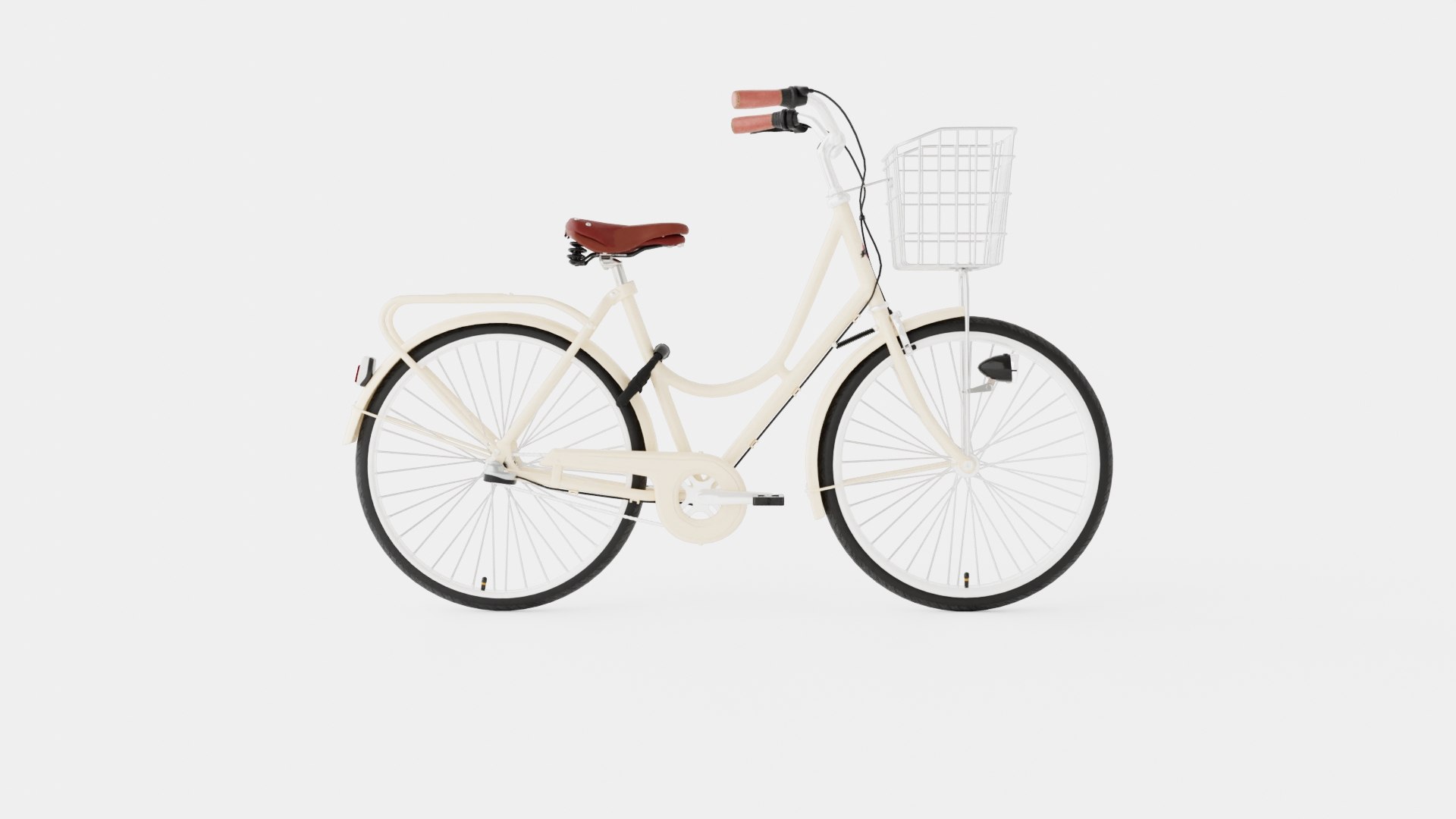 Cream Bicycle 3D Model - TurboSquid 2315590