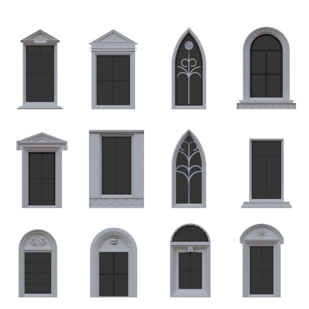 12 Classical Windows 3D Model - TurboSquid 1919156