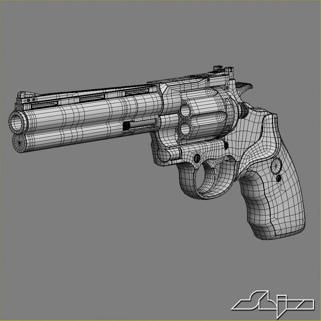 colt anaconda revolver 3d ma