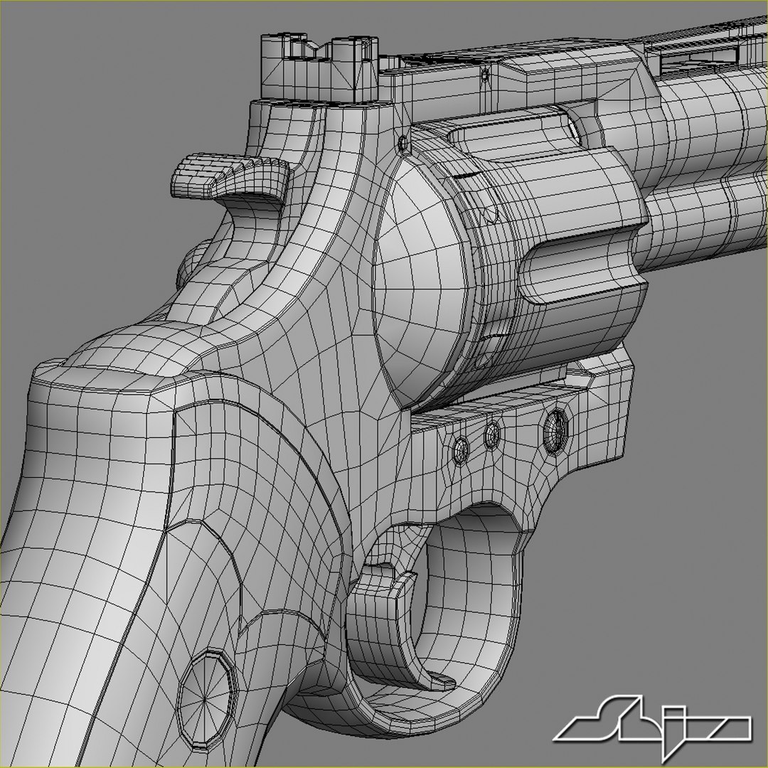 colt anaconda revolver 3d ma