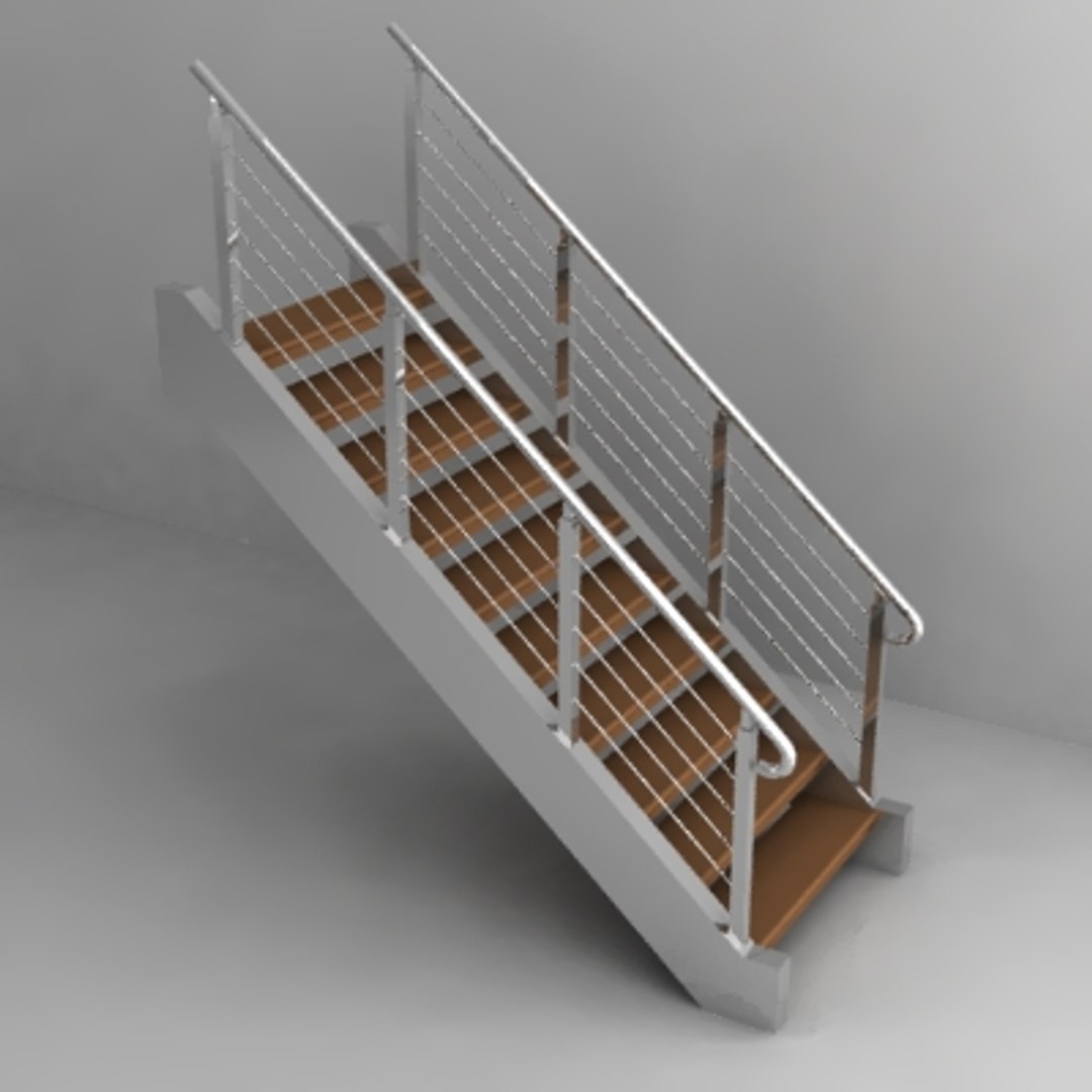 3ds Max Stairs Rail