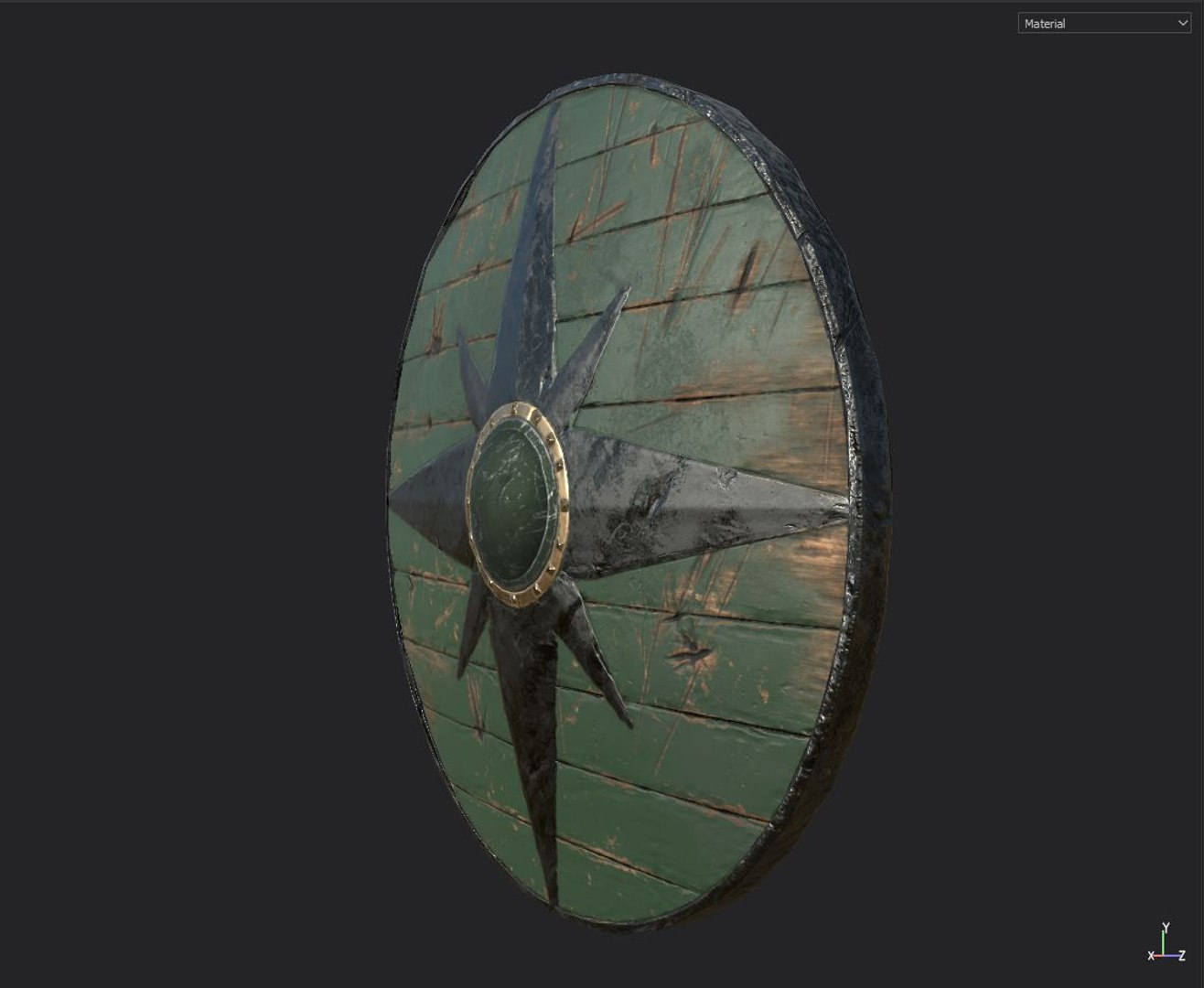 3D viking historical green shield - TurboSquid 1455597