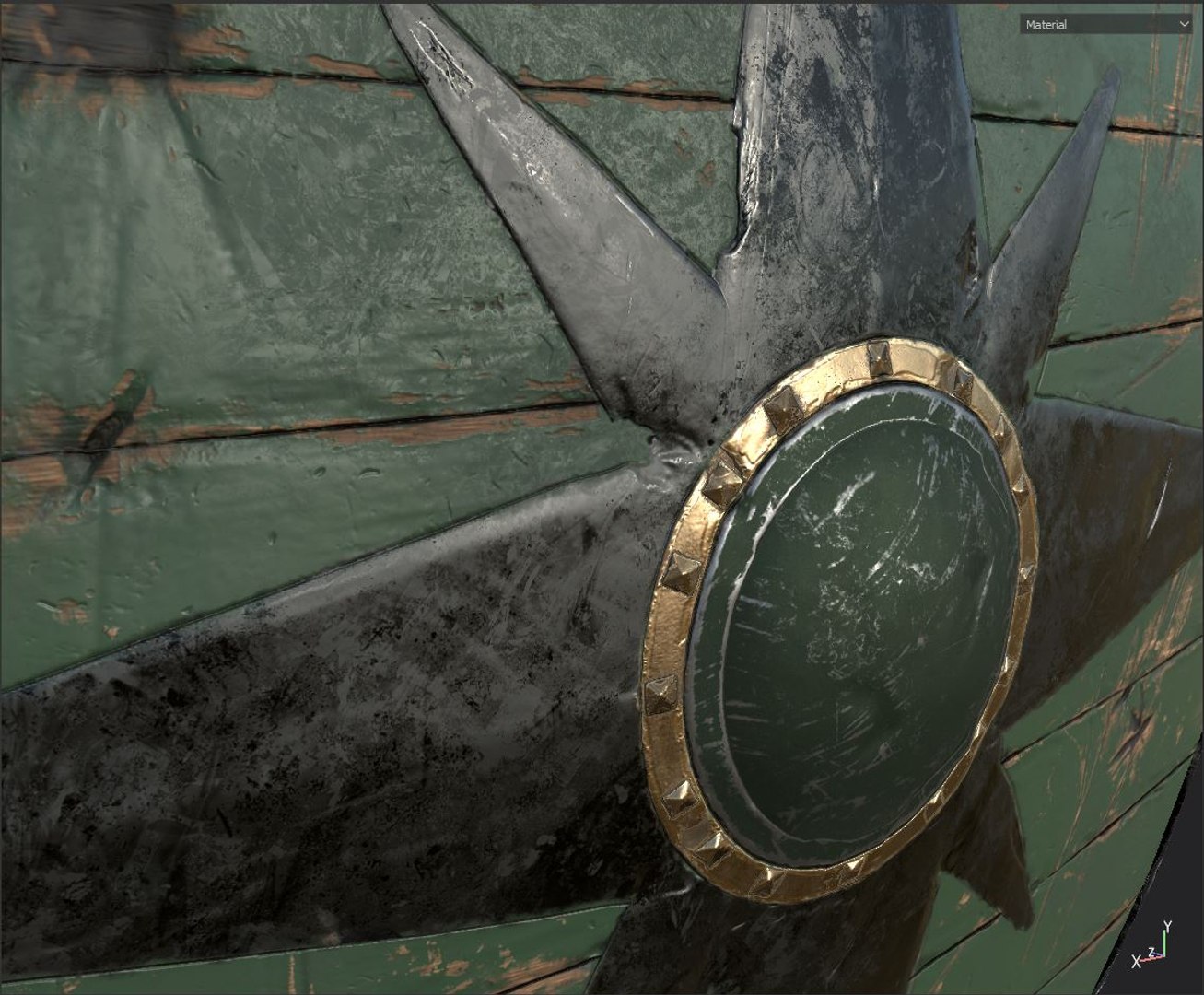 3D viking historical green shield - TurboSquid 1455597