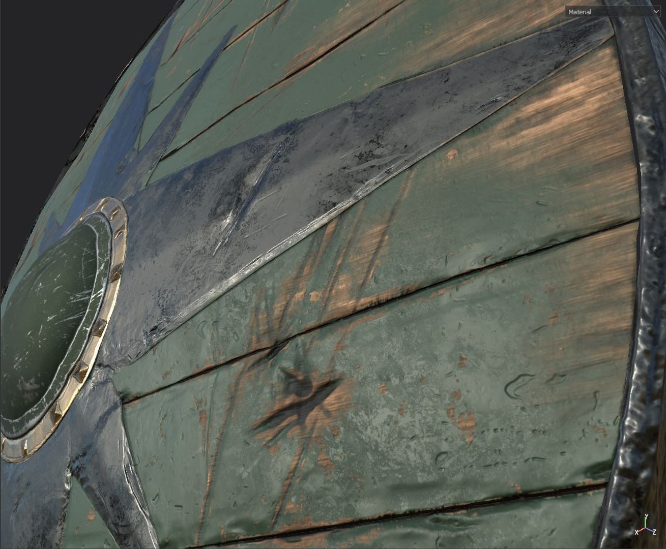 3D viking historical green shield - TurboSquid 1455597