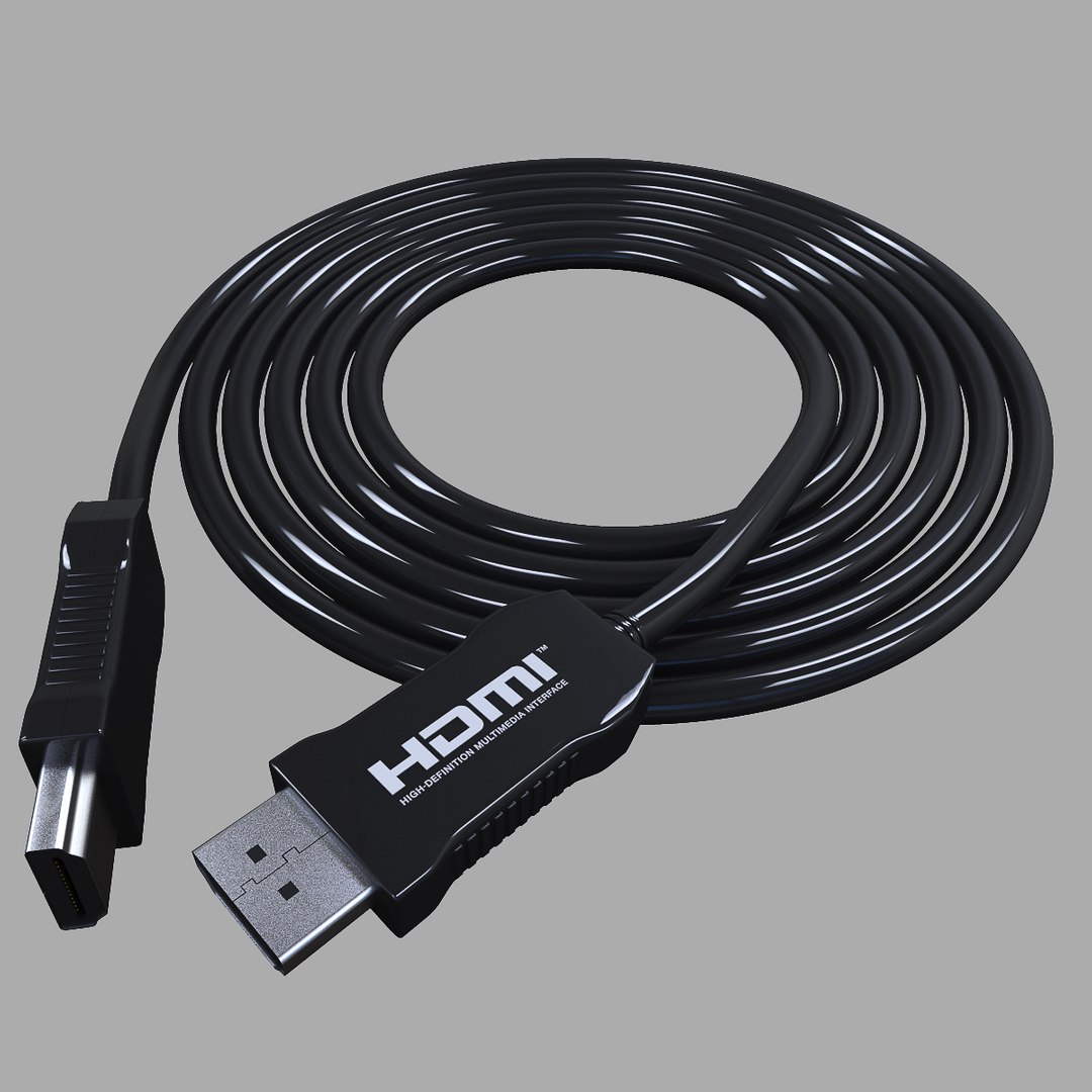 Hdmi Cable 3d Model