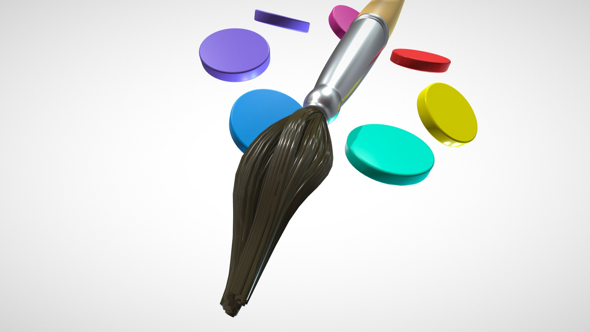 3D Paint brush model - TurboSquid 2104257