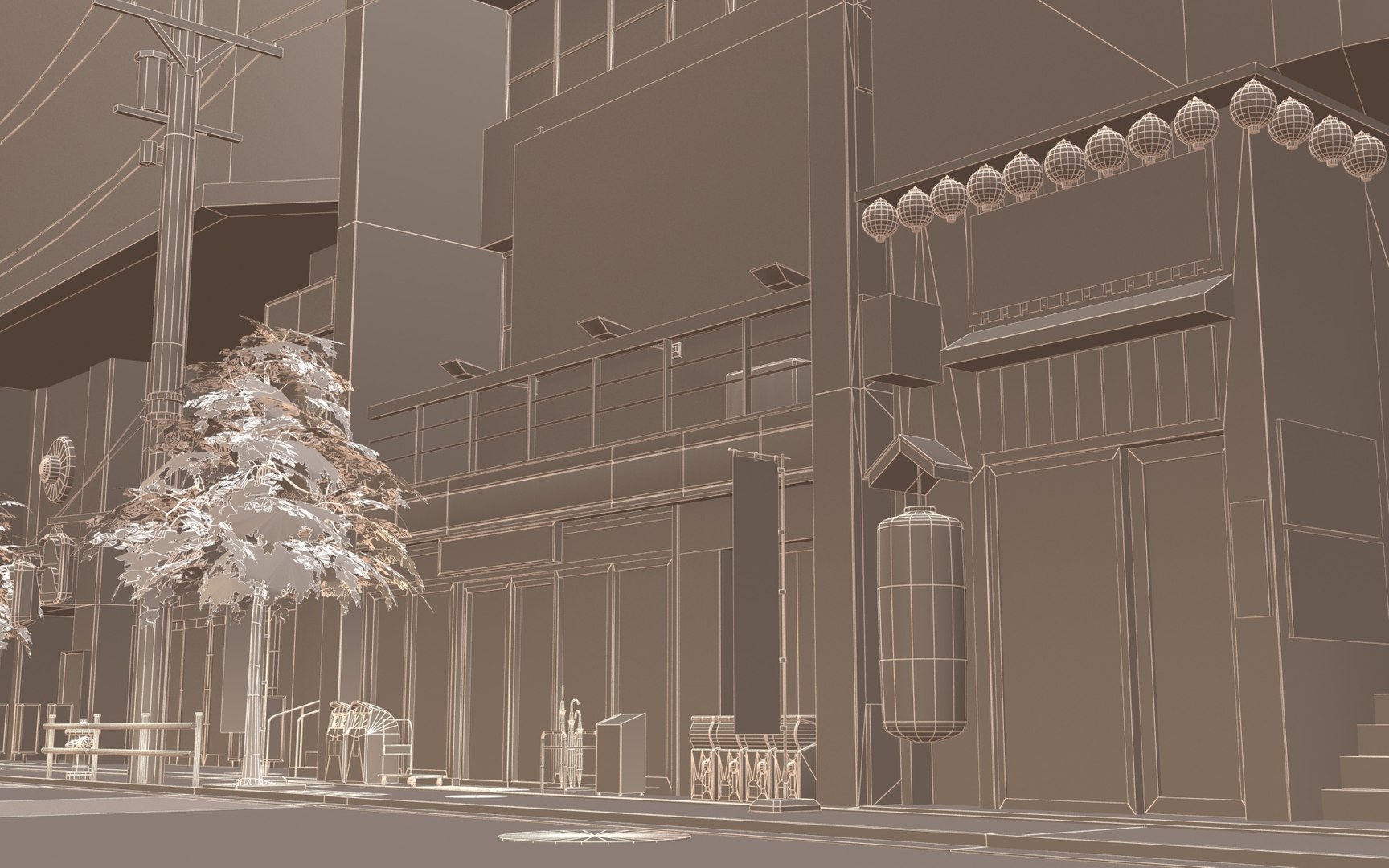 3D model streetscape japanese japan - TurboSquid 1708799