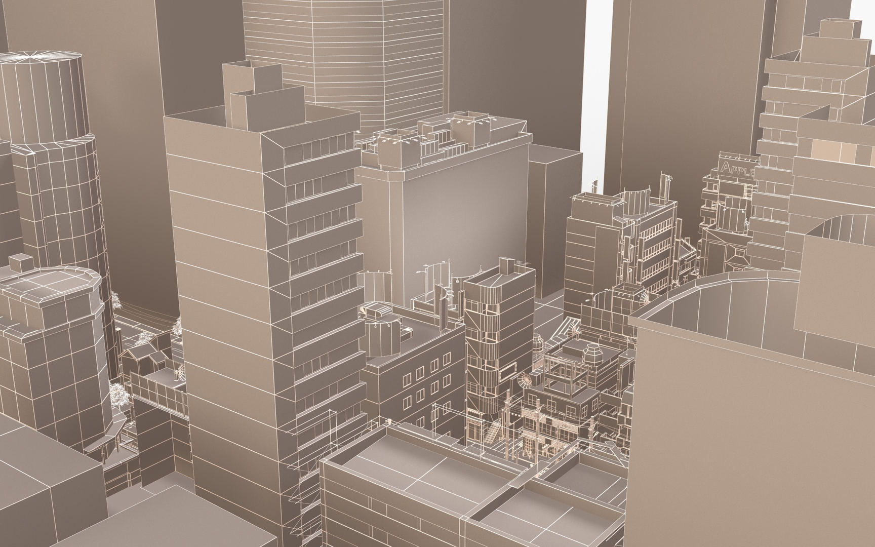 3D model streetscape japanese japan - TurboSquid 1708799