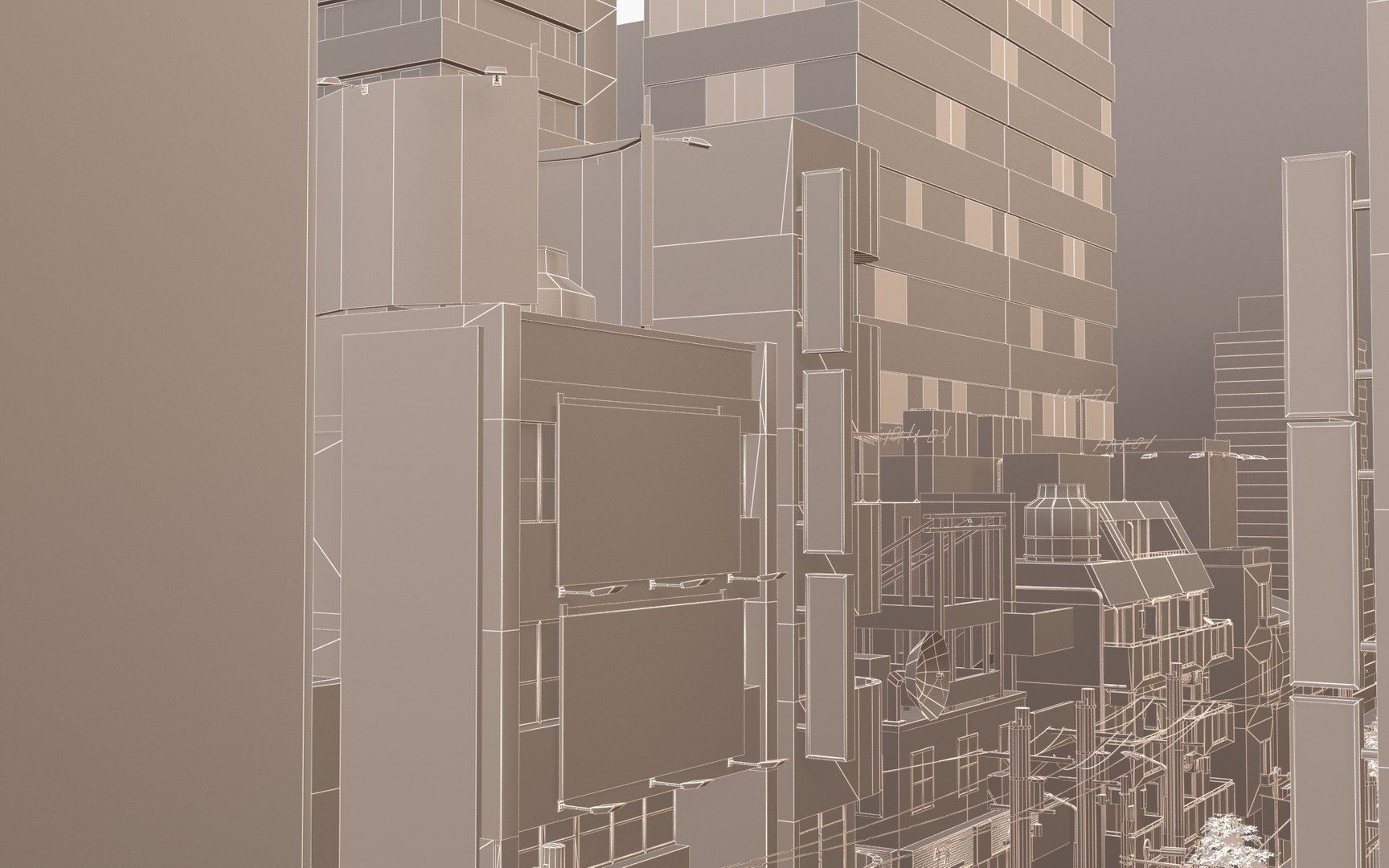 3D model streetscape japanese japan - TurboSquid 1708799