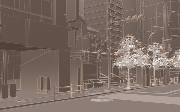 3D model streetscape japanese japan - TurboSquid 1708799