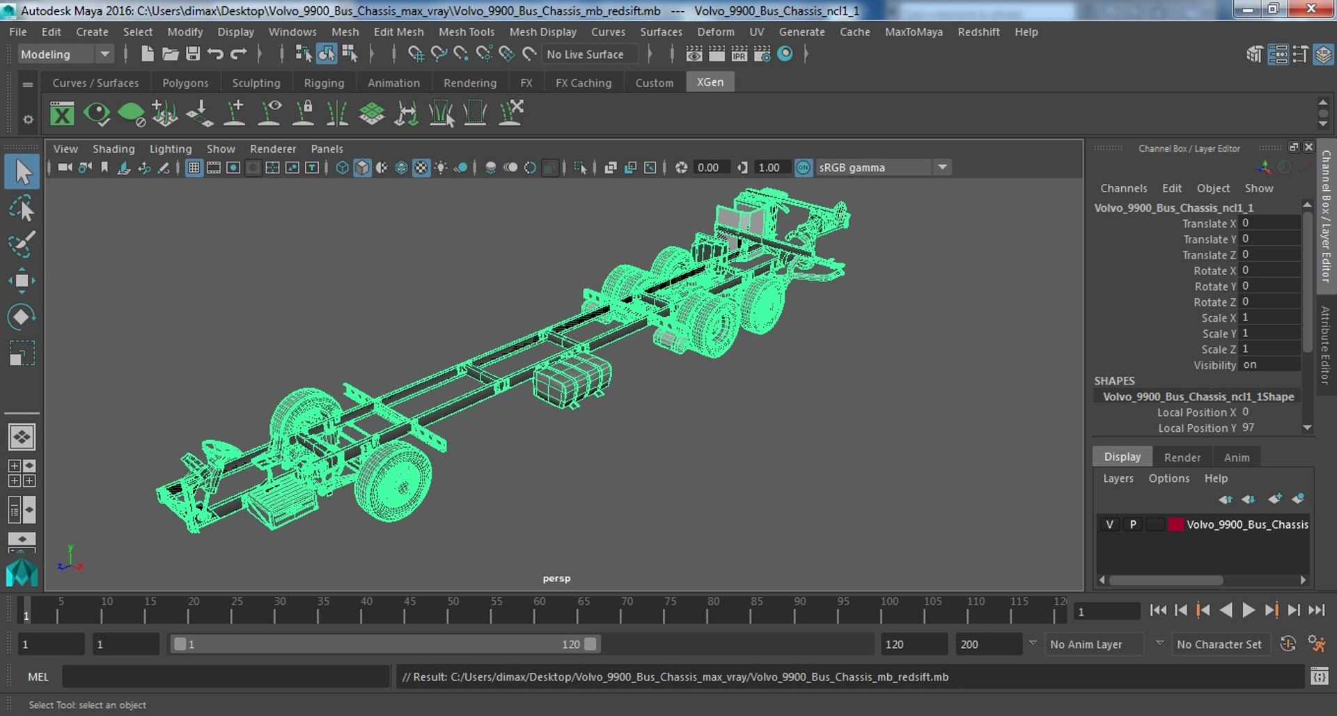 9900 bus chassis 3D model - TurboSquid 1566472