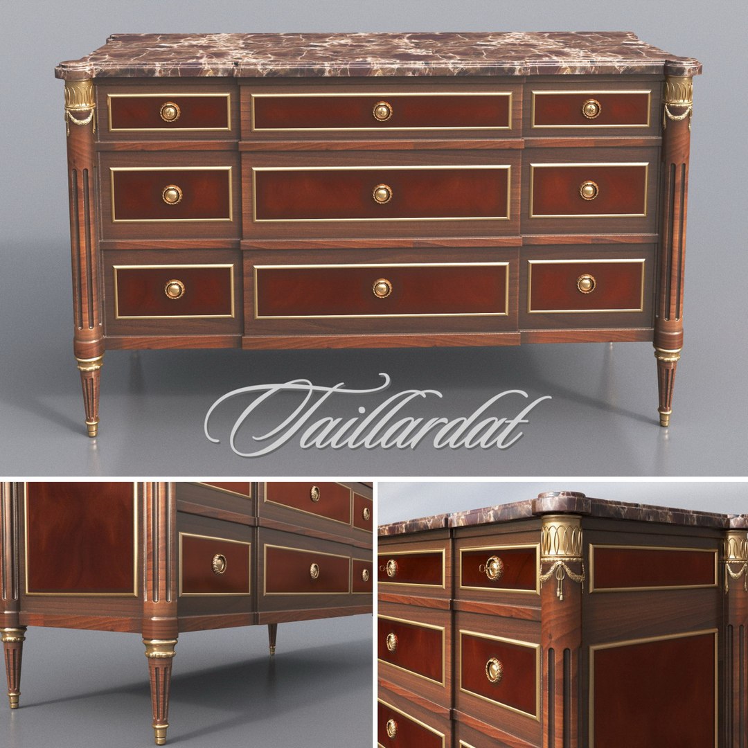 Taillardat 4 Chest Of Drawers Set Model - TurboSquid 2061419