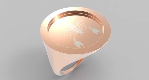 Signet ring zodiac scorpio model - TurboSquid 1246526