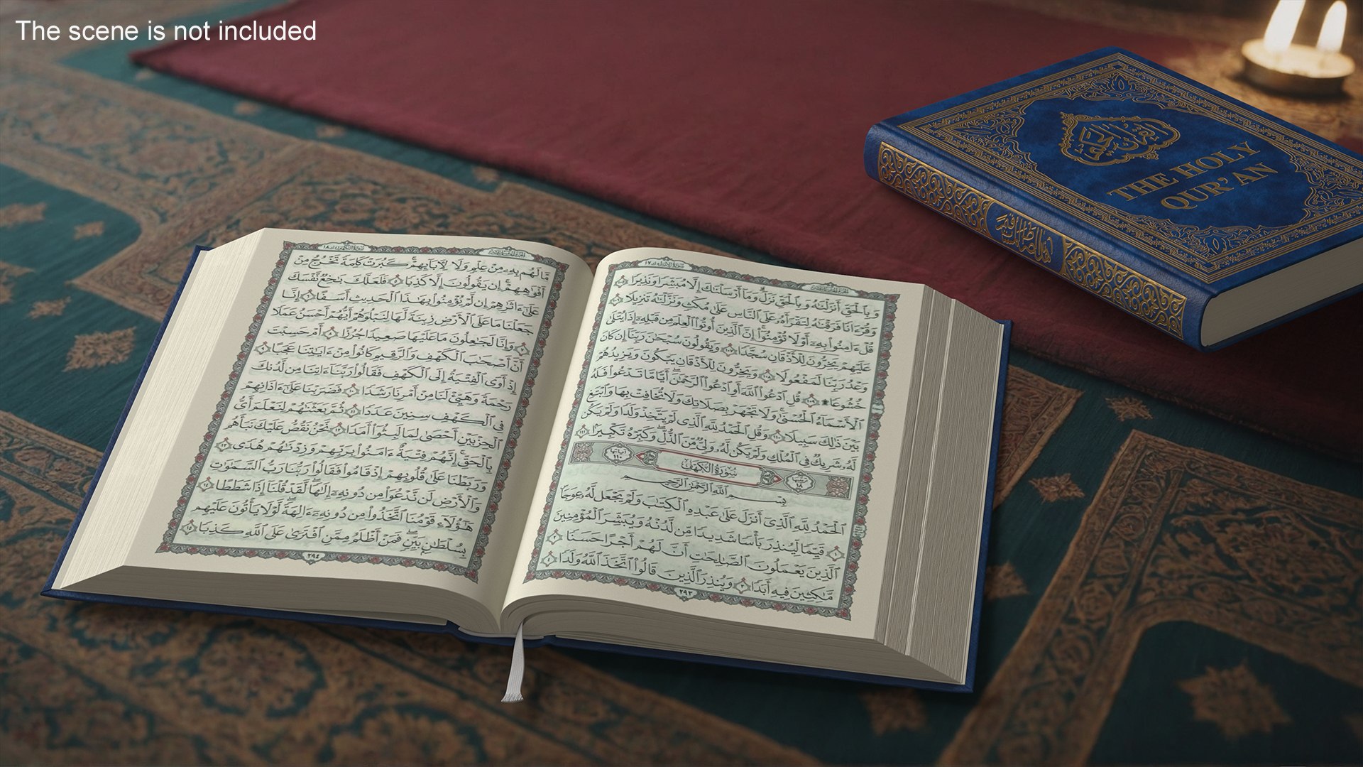 3D Model Holy Quran Blue Open - TurboSquid 2268591