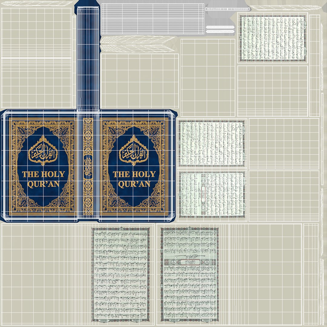 3D Model Holy Quran Blue Open - TurboSquid 2268591