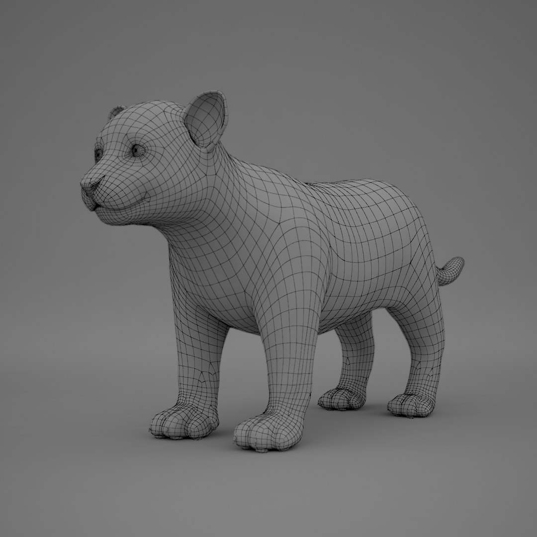 3d Rigged Baby Tiger