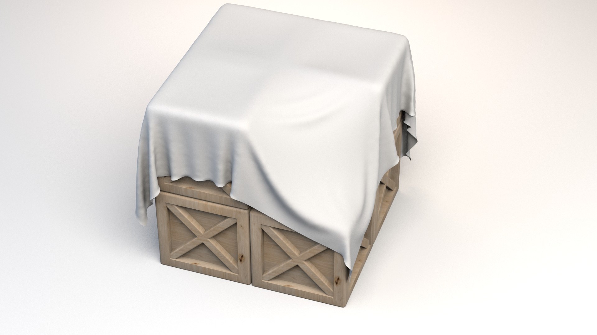 Crates Covered By Sheet - 3D Asset 3D Model - TurboSquid 1763113