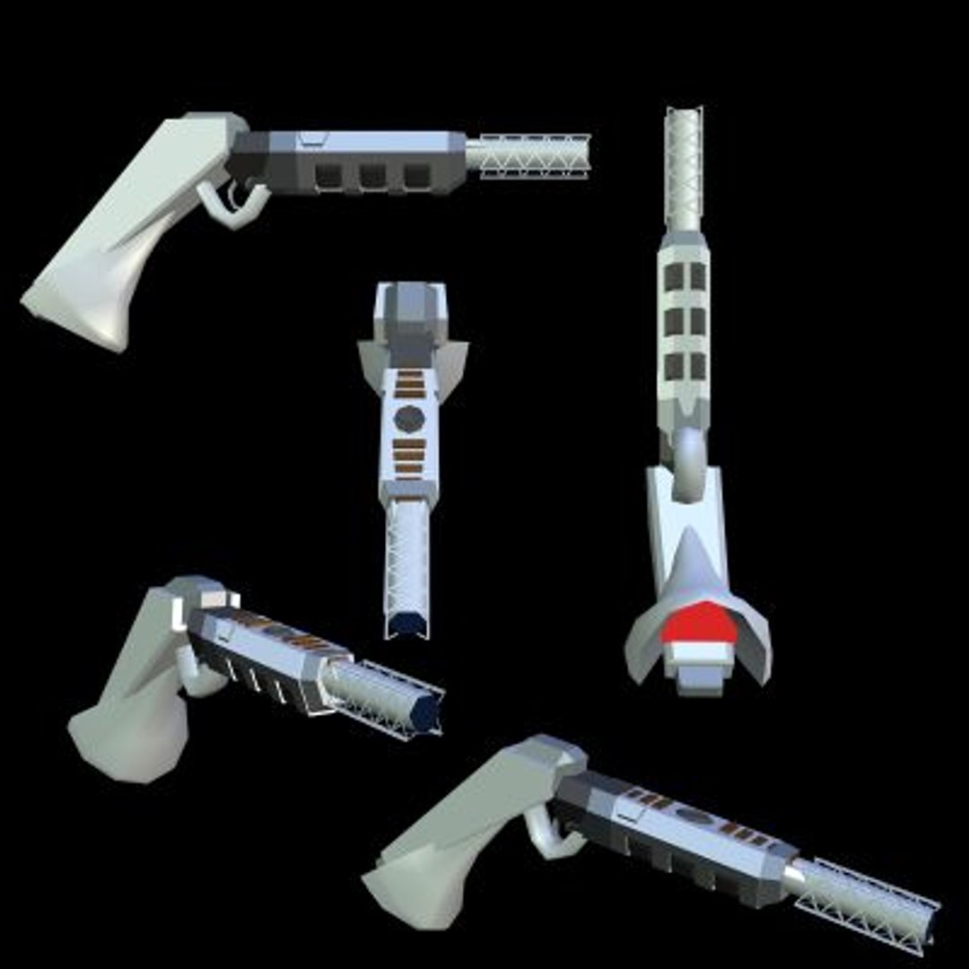 3d low-poly gun model