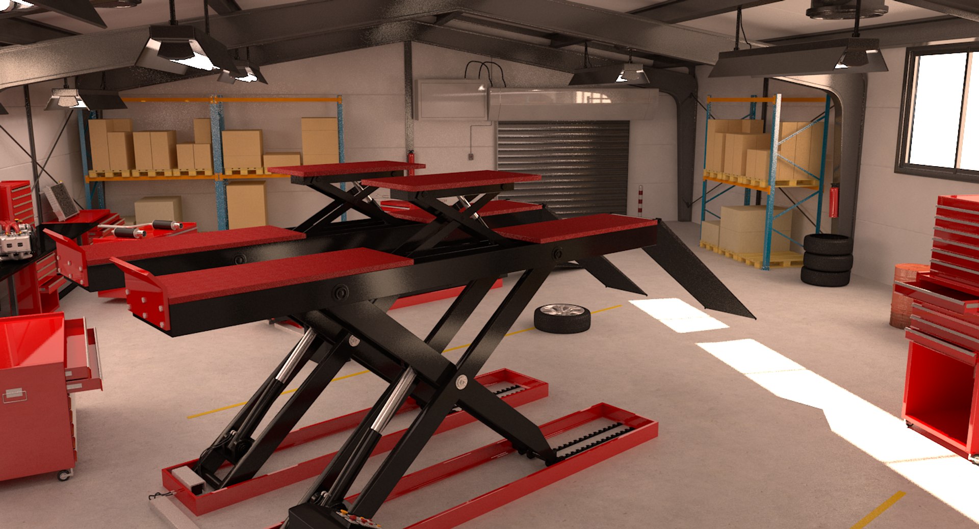 Automotive Workshop Interior Scene 3D Model - TurboSquid 1407587