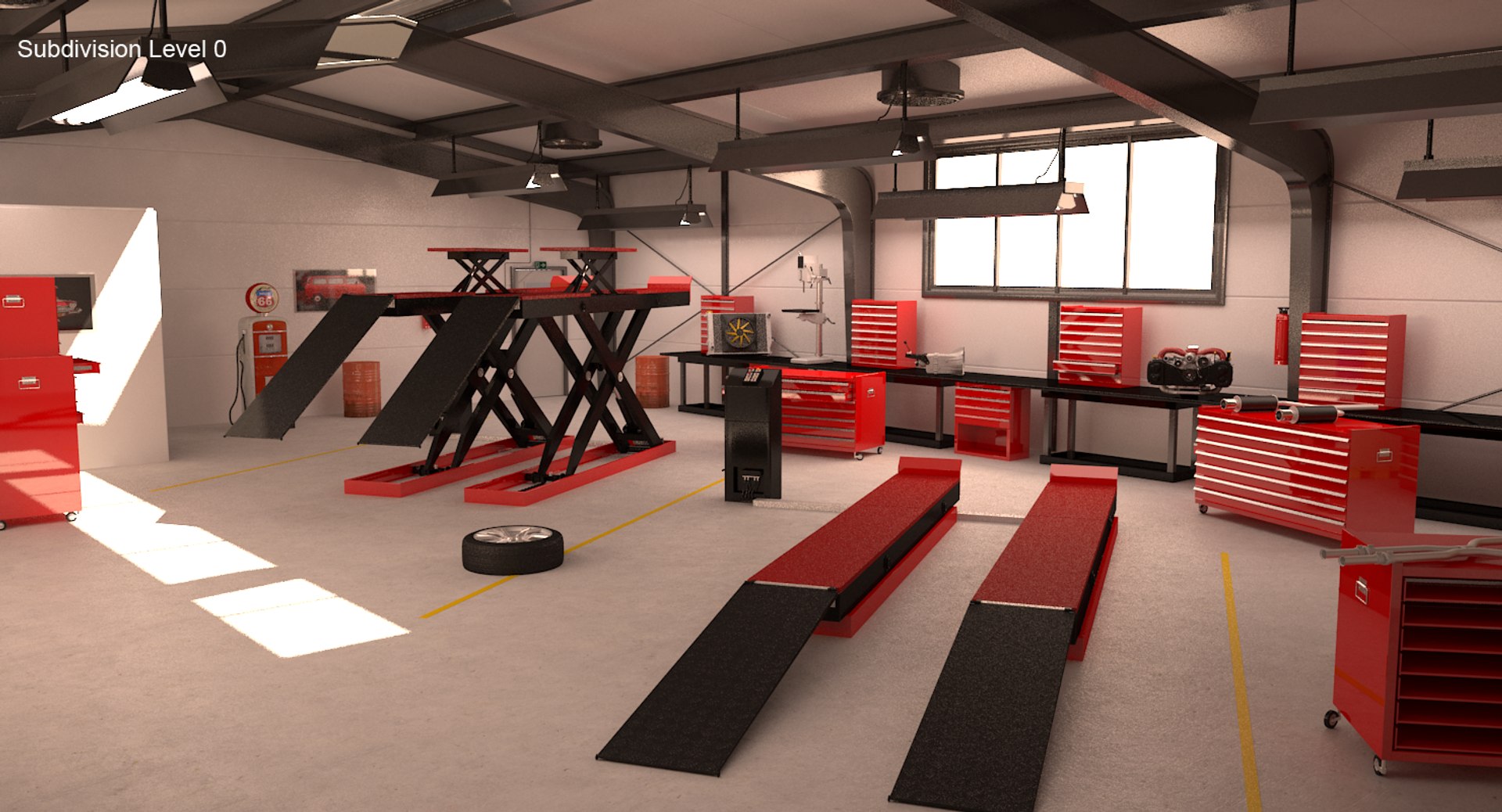 Automotive Workshop Interior Scene 3D Model - TurboSquid 1407587