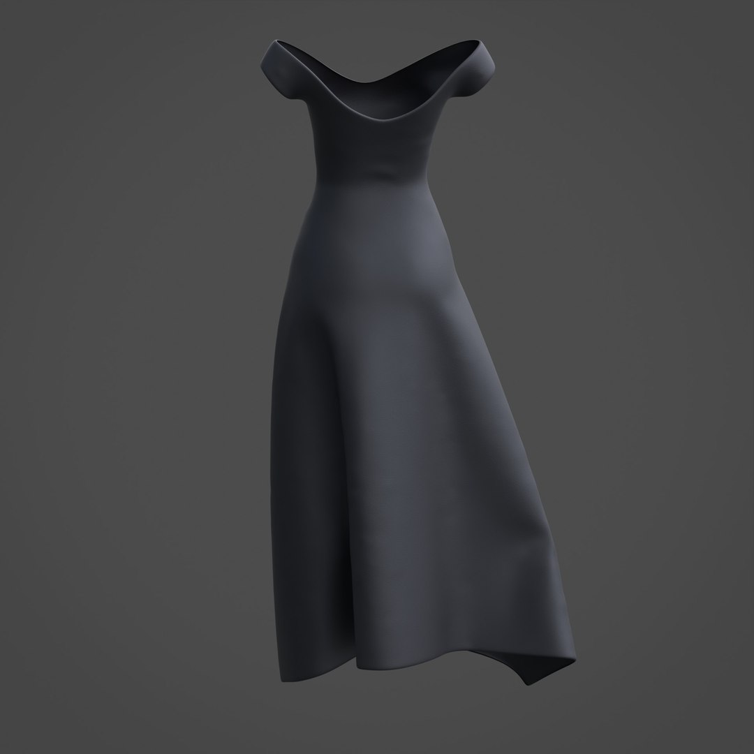 3D Female Dress - Black Dress 3D Model - TurboSquid 2338318
