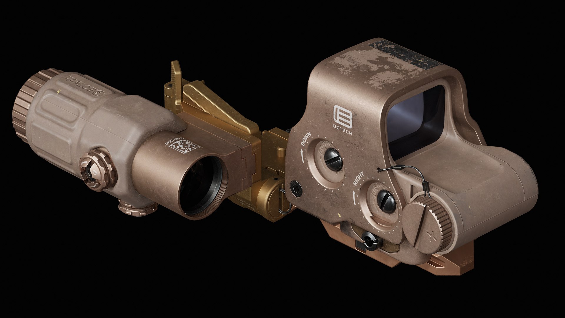 3D Eotech EXPS3 Holographic With Wilcox Riser Mount Model - TurboSquid ...