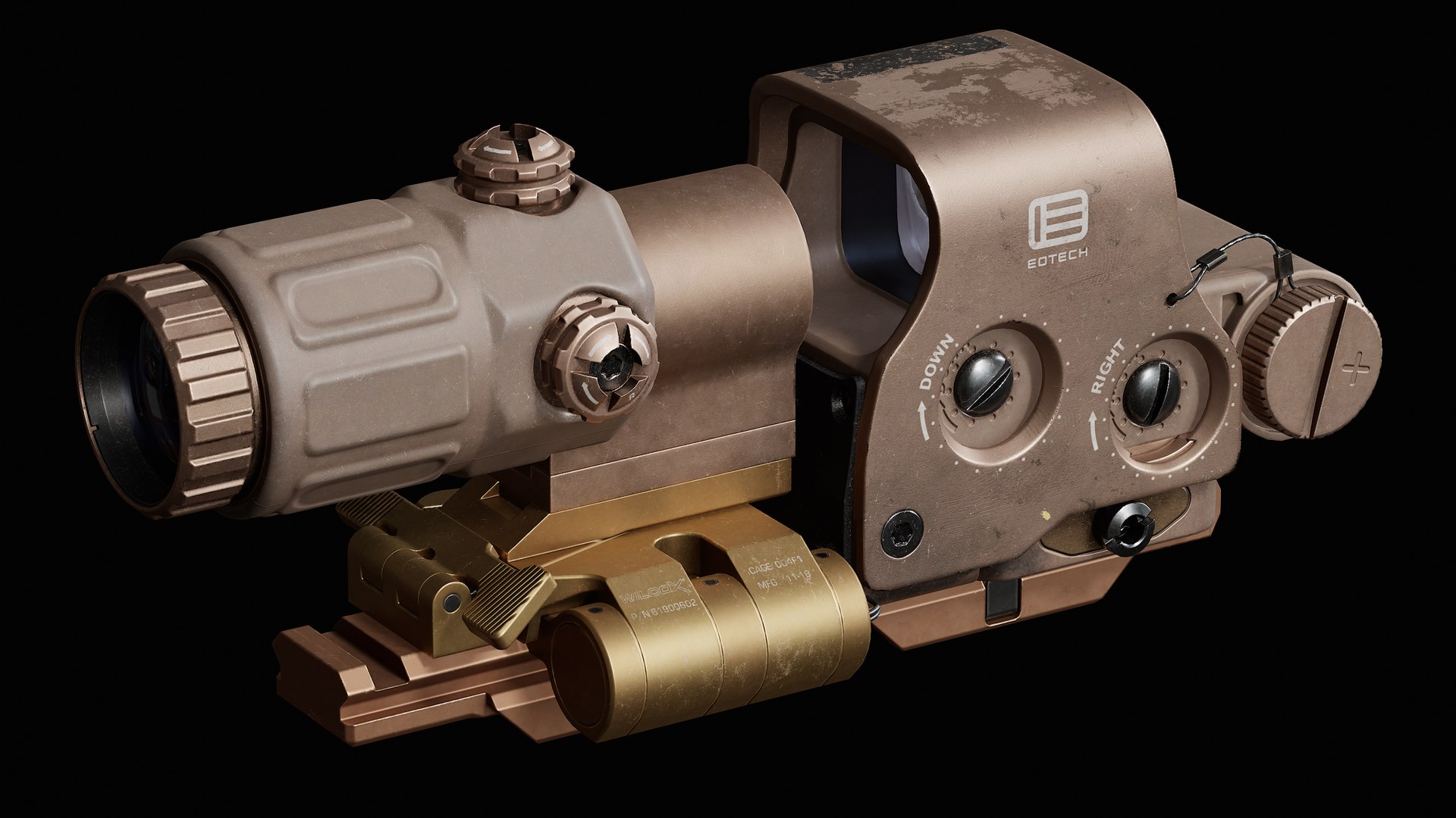 3D Eotech EXPS3 Holographic With Wilcox Riser Mount Model - TurboSquid ...