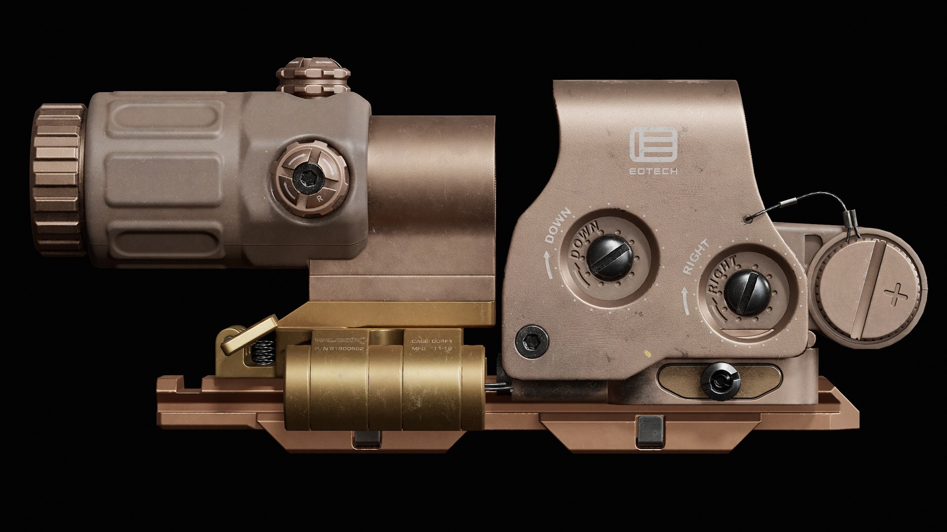 3D Eotech EXPS3 Holographic With Wilcox Riser Mount Model - TurboSquid ...