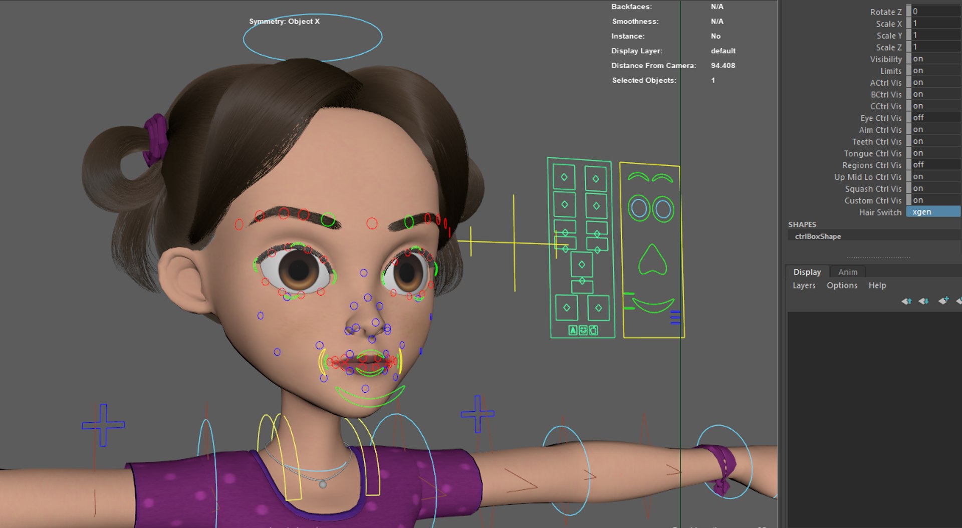 Riley Cartoon Girl Rigged 3D Model - TurboSquid 2192632