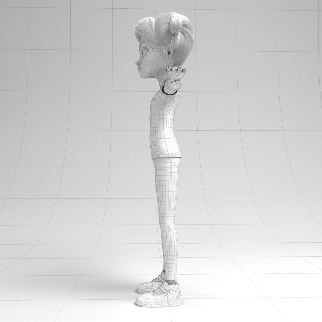 Riley Cartoon Girl Rigged 3D Model - TurboSquid 2192632