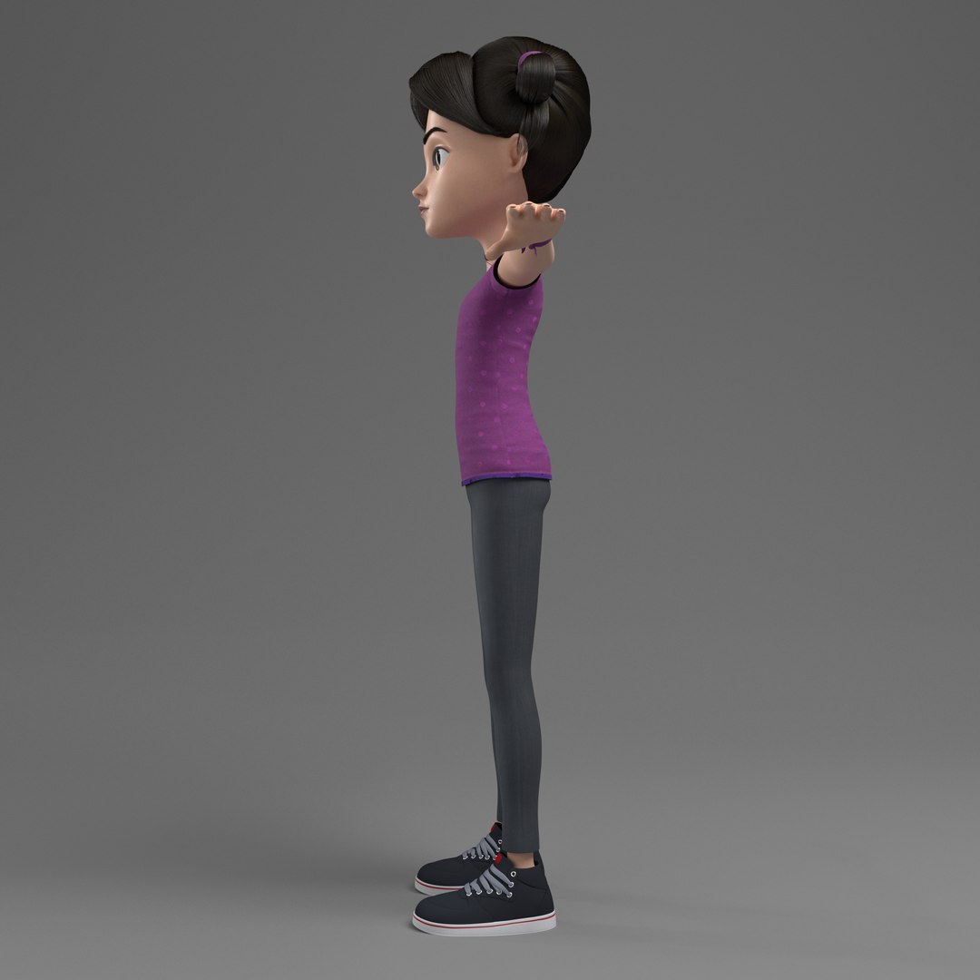 Riley Cartoon Girl Rigged 3D Model - TurboSquid 2192632