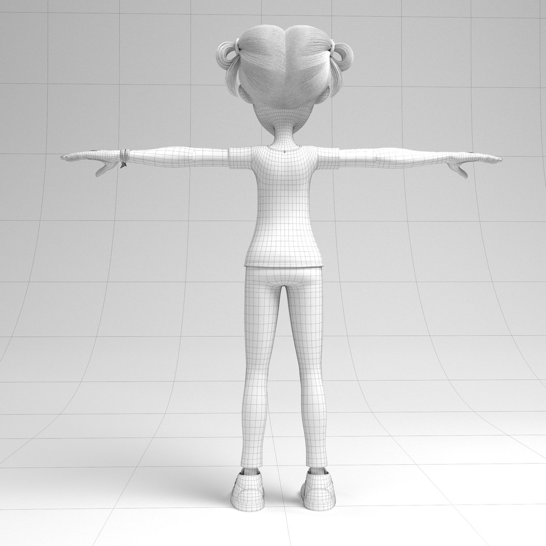 Riley Cartoon Girl Rigged 3D Model - TurboSquid 2192632