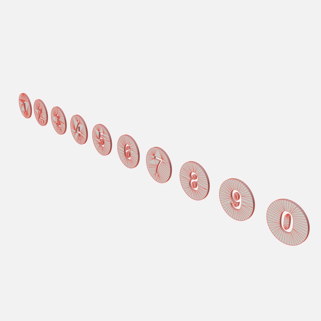 3D Model Collection Of Round Numbers Black - TurboSquid 2339048