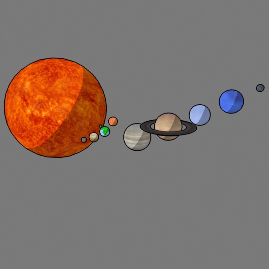 3d Model Cartoon Planets Toon