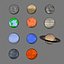 3d Model Cartoon Planets Toon
