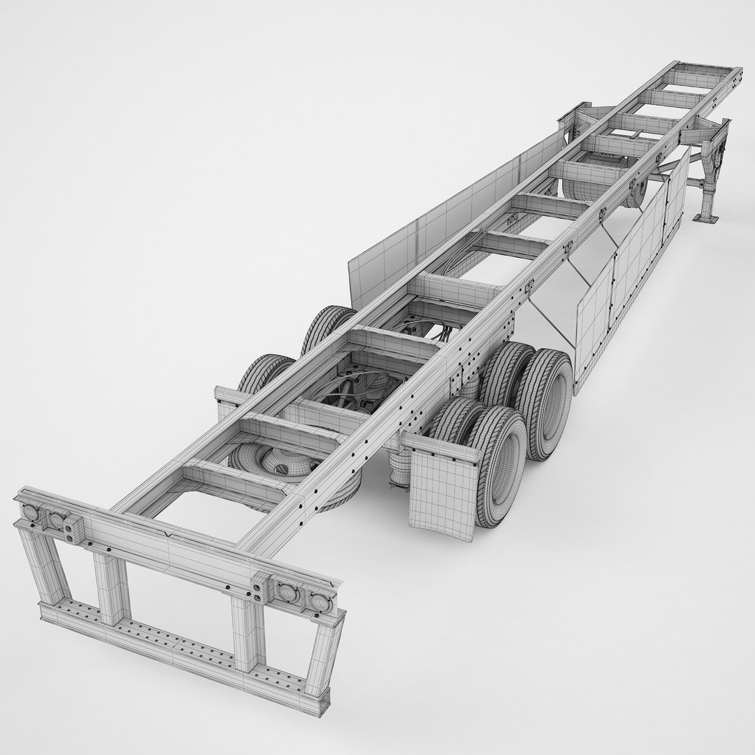3D Semi Truck Trailer Chassis 01 - TurboSquid 2155622