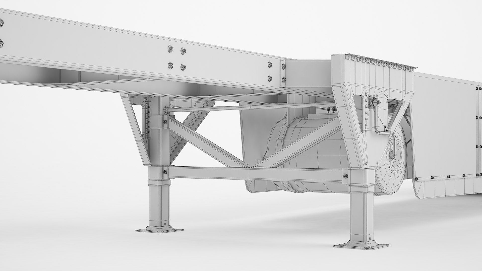 3D Semi Truck Trailer Chassis 01 - TurboSquid 2155622