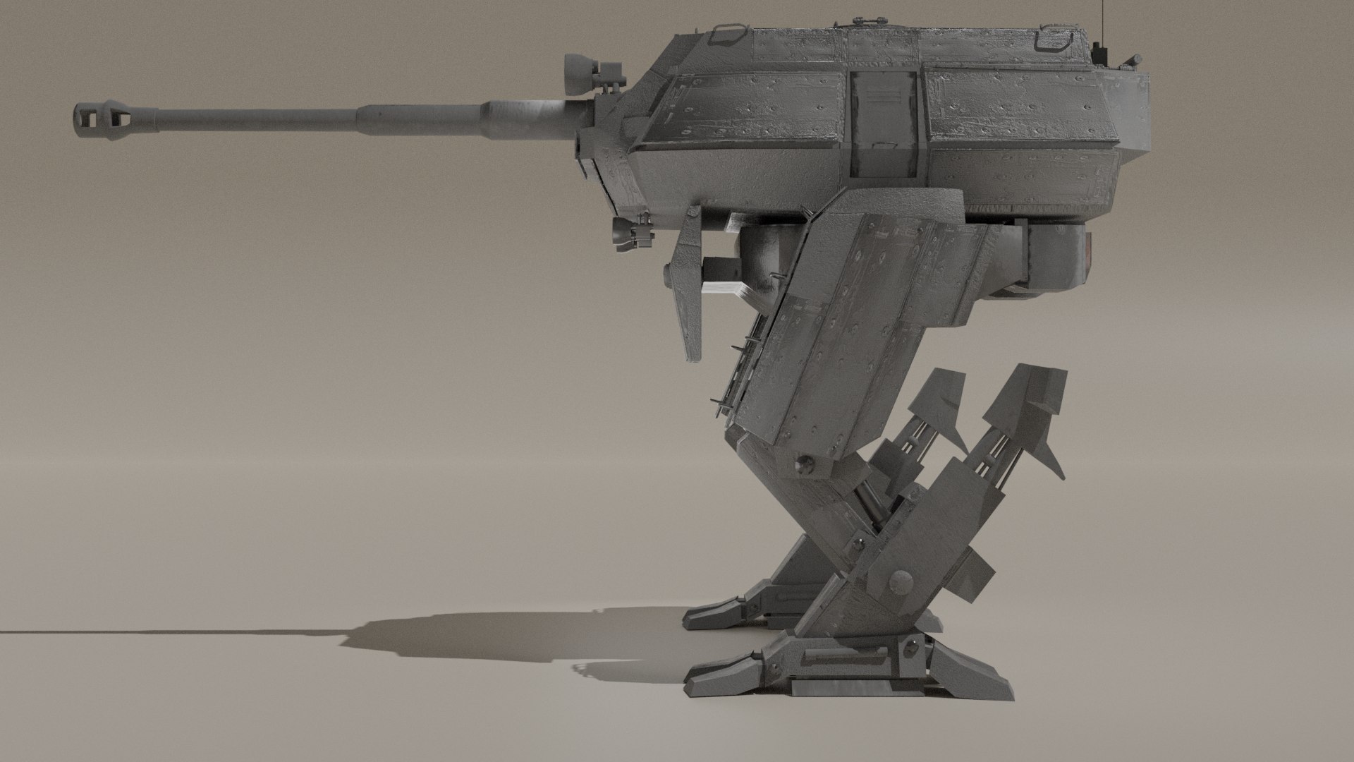Destroyer Mech Walker With RIG And LOWPOLY Default Camo 3D Model ...