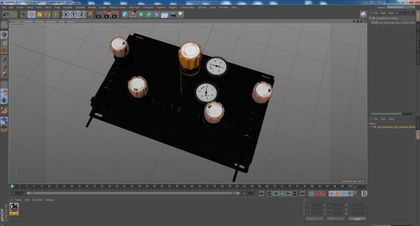 modelo 3d Panel de control de gases industriales de laboratorio ...