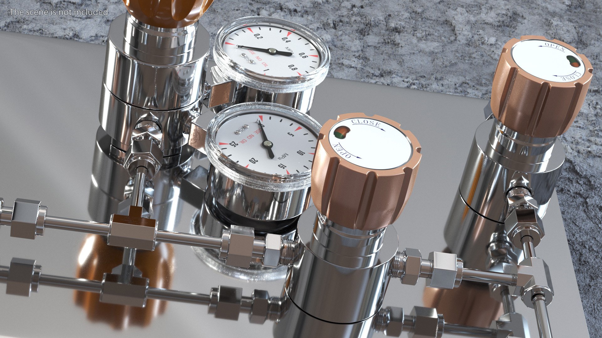 3D Model Lab Industrial Gas Control Panel - TurboSquid 1957832