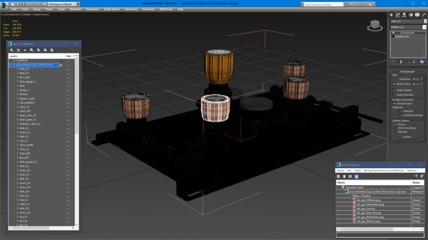 modelo 3d Panel de control de gases industriales de laboratorio ...