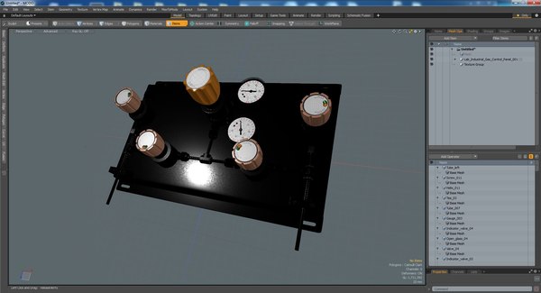 modelo 3d Panel de control de gases industriales de laboratorio ...
