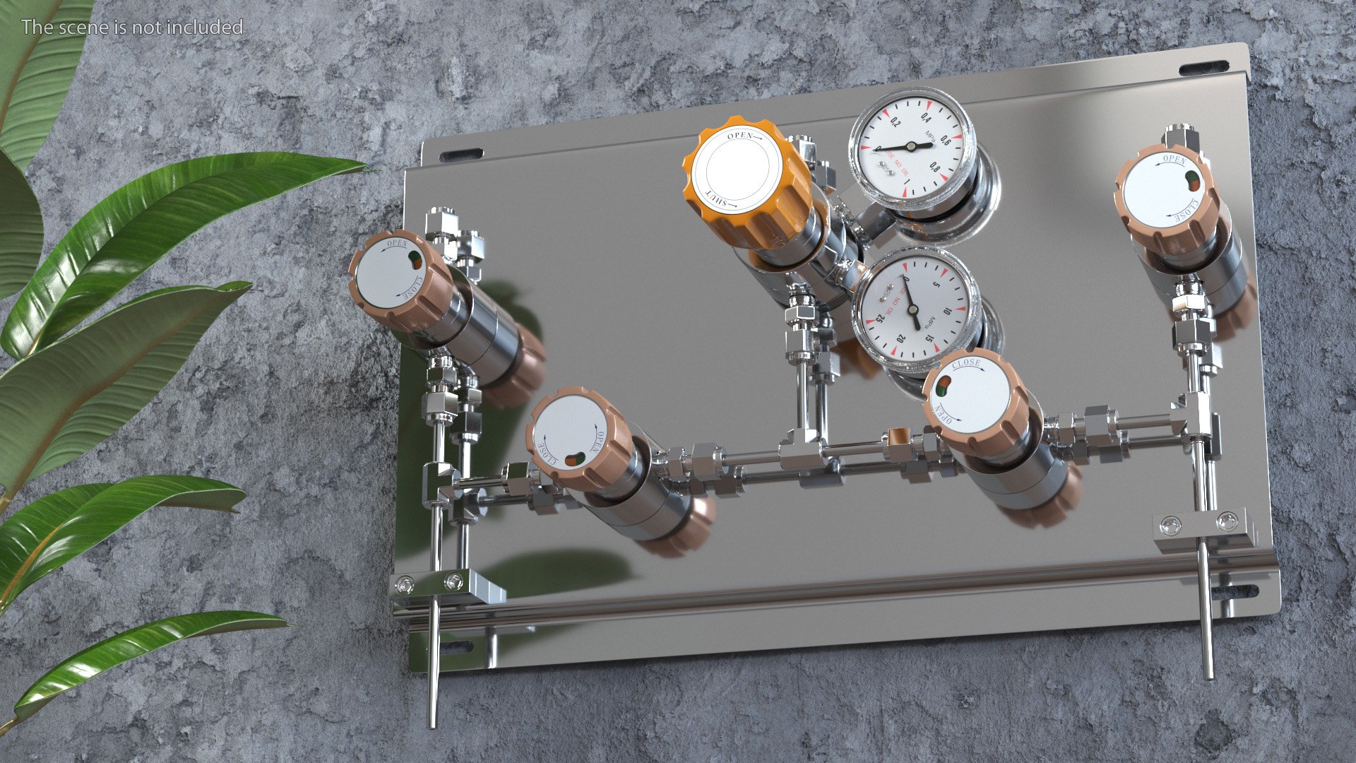 3D Model Lab Industrial Gas Control Panel - TurboSquid 1957832