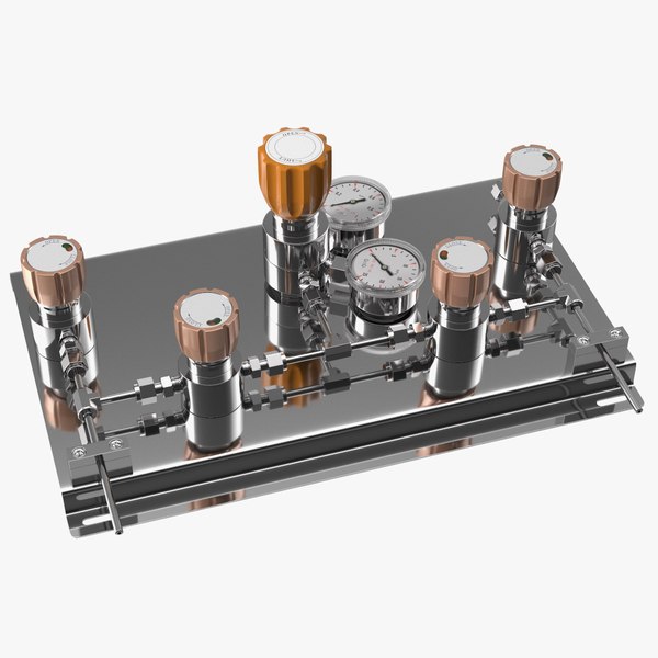 modelo 3d Panel de control de gases industriales de laboratorio ...