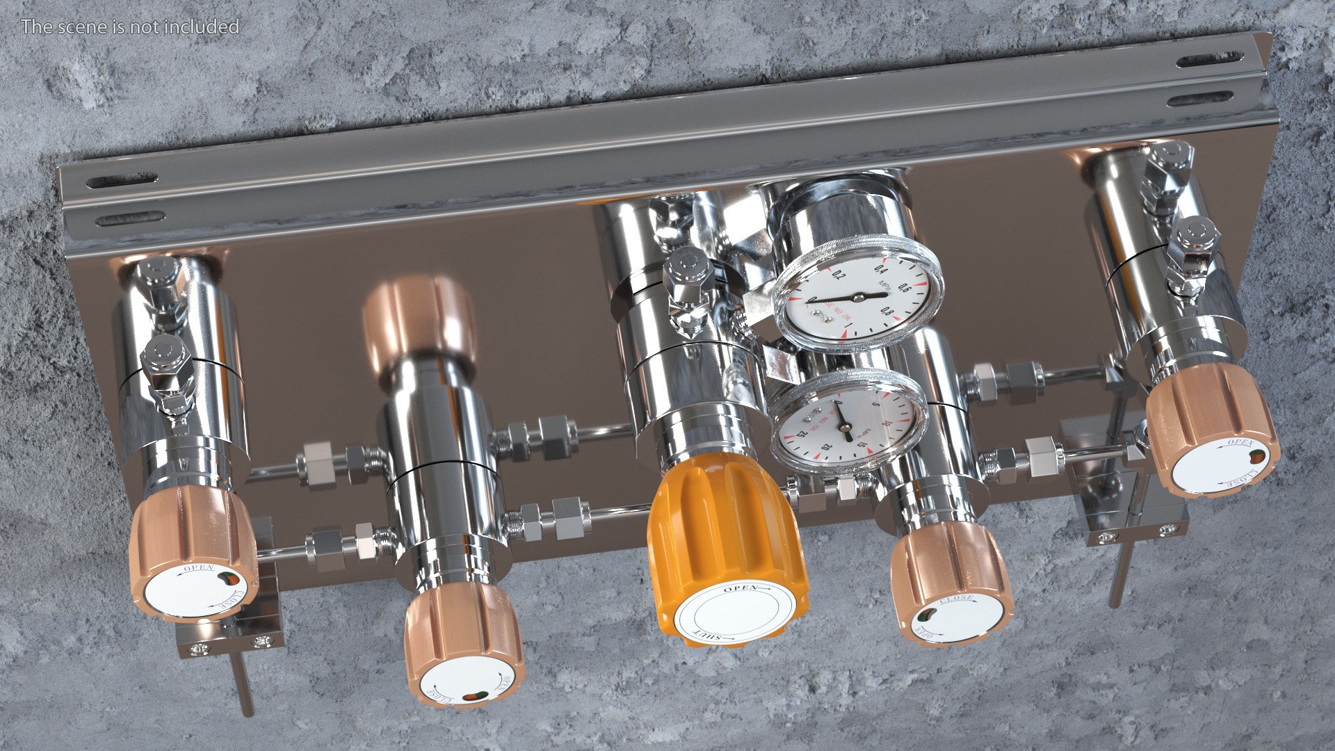 3D Model Lab Industrial Gas Control Panel - TurboSquid 1957832